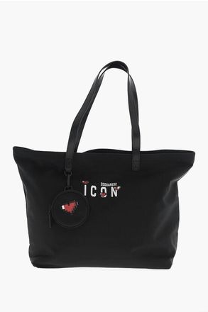 Dsquared2 ICON Nylon Tote Bag With Leather Trims And Matching Coin Pur size One
