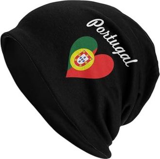 Generic Unisexe Bonnets De Ski Coeur du Drapeau du Portugal Bonnets Tricot&eacute; Classique Hiver Chapeaux Mode Bonnet dhiver pour Patinage Cyclisme Quotidien