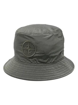 Stone Island bob &agrave; logo brod&eacute; - Vert