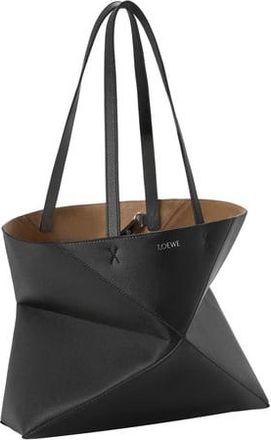 Loewe Puzzle Fold tote horizontal moyen en cuir de veau grain&eacute; souple
