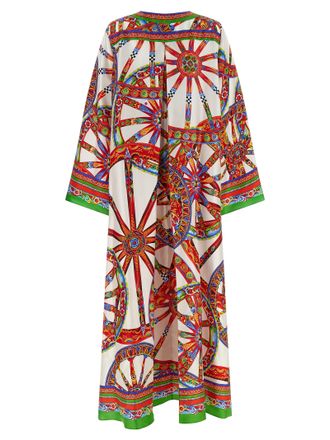 Dolce & Gabbana Womens Multicolor Silk Long Dress