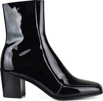 Saint Laurent Stiefel - Black Patent Leather Ankle Boots - Gr. 40,5 (EU) - in Schwarz - f&uuml;r Damen