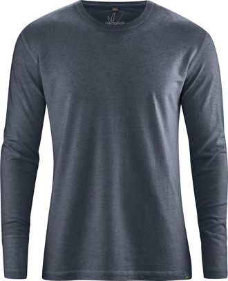Hempage Hempage Herren vegan Langarmshirt Basic Dunkelgrau