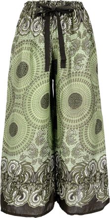 Guru Shop Palazzohose, Schlaghose, Boho Sommerhose, Hippie Goa Hose - Olive, Damen, Synthetisch