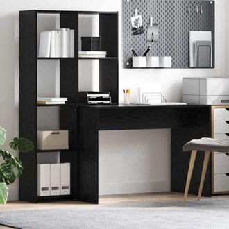 vidaXL Bureau Ch&ecirc;ne noir 138.5 x 55 x 143 cm Bois ding&eacute;nierie Vidaxl