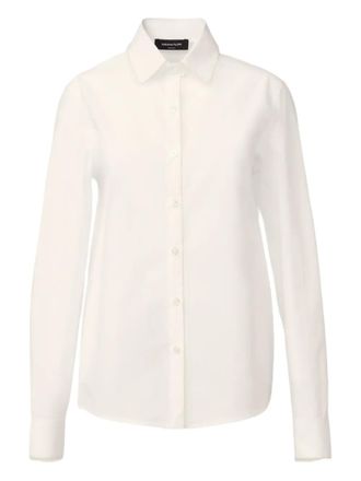 Fabiana Filippi chemise en popeline à détails en tulle - Blanc