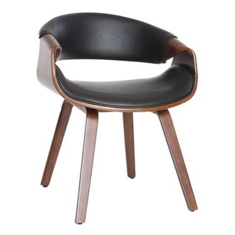 Miliboo Miliboo - Fauteuil scandinave bois aramis - Noyer / noir - Noyer / noir