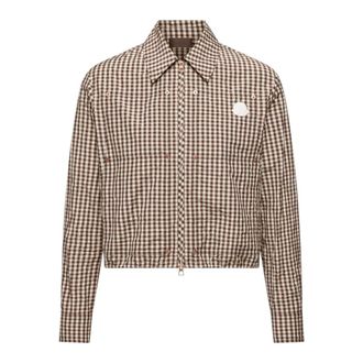 Moncler Vichy Baumwollmischhemd - - Jackets - Damen - Braun - S