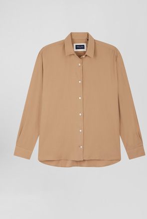 Eden Park Chemise En Coton Et Cachemire Camel Coupe Oversized