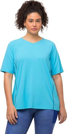 Ulla Popken Damen, gro&szlig;e Gr&ouml;&szlig;en, T-Shirt, UV-Schutz 50+, V-Ausschnitt, Halbarm