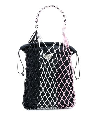 Prada 2013-2025 Tessuto and Tricolor Rete Drawstring tote bag - Noir