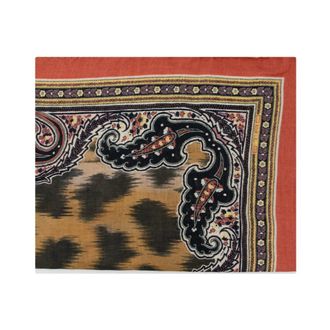 Etro Schal mit Bl&auml;ttermuster an den Kanten - - Accessories - Damen - Mehrfarbig - ONE SIZE