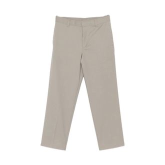 Emporio Armani Hose aus leichtem- mikrotexturiertem Fischgrat-Wollstoff - - Trousers - Herren - Grau - 3XL