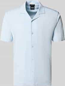 HUGO BOSS Regular Fit Freizeithemd aus Leinen-Baumwoll-Mix Modell H-POWELL