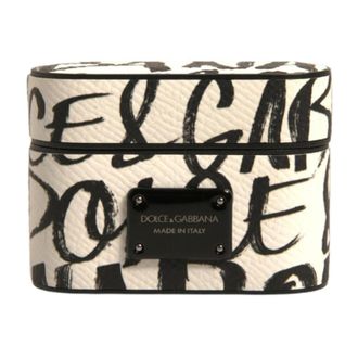 Dolce & Gabbana unisex, Accessoires, Multicolore, Taille: ONE Size Leather Scribble Embossed Logo Airpods Case