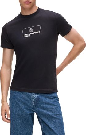 Karl Lagerfeld Slim Outline Logo Tee, Black, XXL