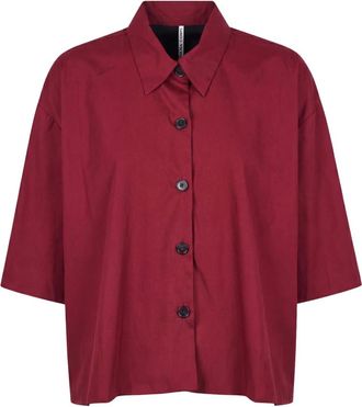 Liviana Conti Femme, Blouses et Chemises, Rouge, Taille: 38 FR Camicia Danielle Over