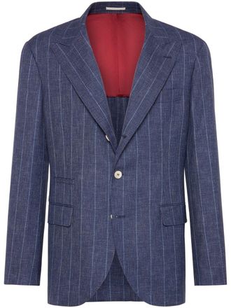 Brunello Cucinelli blazer en laine vierge - Bleu