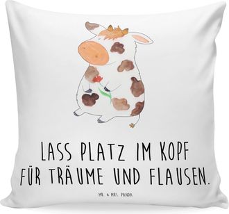Mr. & Mrs. Panda Sofakissen Kuh - Geschenk, Bauernhof, Landwirtin, Hoftiere, Dekokissen Sofa, Motivtion, Sofakissen 40x40, Motivkissen, Landwirt