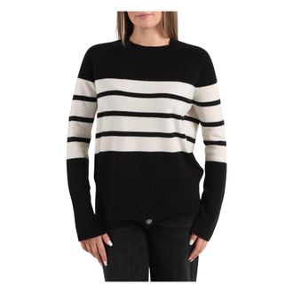 Kaos Maglia ampia a righe con girocollo e maniche raglan - - Knitwear - Damen - Schwarzk - S