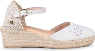 miMaO Casares XS, Espadrilles en Cuir brod&eacute; Blanc EU 40