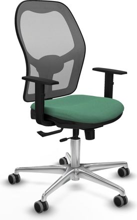 Piqueras y Crespo Gepolsterter B&uuml;rostuhl mit 1D-Armlehnen, h&ouml;henverstellbare Lendenwirbelst&uuml;tze, ausgestattet mit Syncro/Traslack und injiziertem Schaumstoff, Grau/Smar