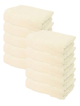 Julie Julsen Bio G&auml;stetuch-Set, 10 G&auml;stet&uuml;cher in 32 Farben erh&auml;ltlich weich und saugstark Naturweiss 30x50 cm