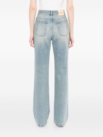Alexander McQueen Womens Jeans Straight-Leg Light Blue Cotton