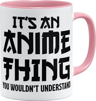 OM3 Its an Anime Thing Tasse Japan Manga Comic - Keramik Becher - 11oz 325ml - Beidseitig Bedruckt - Rosa