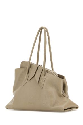The Attico Womens La Passeggiata Top Handle Sand Leather Borse A Mano Bag