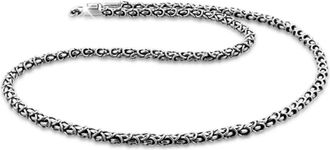 Kuzzoi Halsketten - Halskette Herren K&ouml;nigskette Oxidiert Basic 925 Si - Gr. unisize - in Silber - f&uuml;r Damen