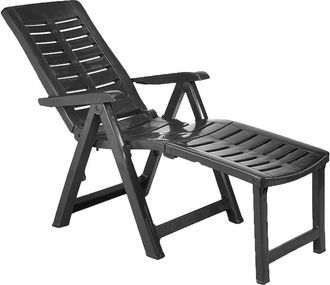 Dmora Liegestuhl Townley, klappbarer Gartenstuhl mit Fu&szlig;st&uuml;tze, bis 120 kg, Made in Italy, verstellbare R&uuml;ckenlehne, 60x60x109h cm