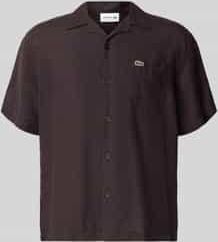 Lacoste Relaxed Fit Leinenhemd mit Resortkragen