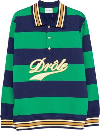 Dr&ocirc;le de Monsieur Striped Logo-embroidered Polo Shirt
