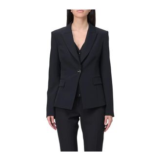 Liu Jo Femme, Vestes, Noir, Taille: 36 FR Veste Classique Noire avec Revers