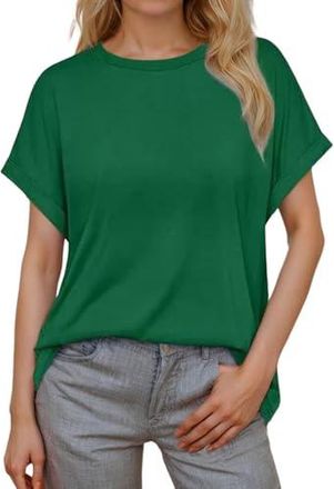Generic Tee Shirt Femme Col Rond Ample T Shirt &Agrave; Manches Courtes Haut Femme Basiques