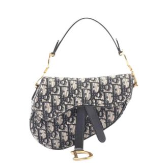 Dior Pre-owned Saddle Mini Oblique Jacquard Canvas Handbag - - Pre-owned - Damen - Blau - ONE SIZE