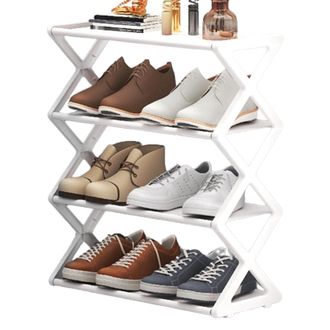 Generico Schuhaufbewahrungsbeh&auml;lter - Schuh-Organizer f&uuml;r Eingangsschuhe, ebenes | platzsparendes vertikales Design, langlebige Metallrahmenstruktur