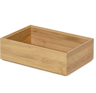 Compactor Osaka Organizer Nature Kollektion Größe XL 22,5x15x6,5 cm - Aufbewahrungsbox aus Bambus - Ideal für Bad, Küche, Büro oder Schlafzimmer - Natürliche Op