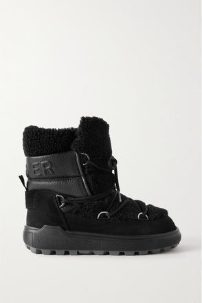 Bogner Chamonix Schneestiefel Aus Shearling, Strukturiertem Leder Und Veloursleder - Schwarz