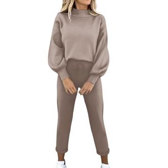 Generic Ensemble de v&ecirc;tements de d&eacute;tente pour femme en velours et &eacute;pais - Style d&eacute;contract&eacute; - Cardigan dhiver - Pantalon de sport - Ensemble deux pi&egrave;ces de vo