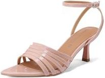 Queen Helena Sandales Femme &agrave; Talons Bas ZM11025, Rose Patent, 37 EU