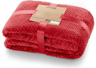 Decoking Kuscheldecke 150x200 cm rot Decke Microfaser Wohndecke Tagesdecke Fleece weich sanft kuschelig skandinavischer Stil Henry