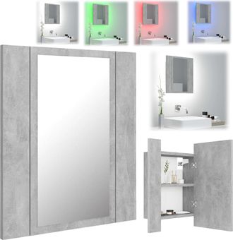 Generic Kangmusi LED-Bad-Spiegelschrank Betongrau 40x12x45 cm Acryl, kangmusi804952