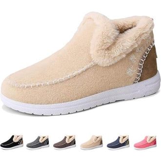 Generic Bottes orthop&eacute;diques en polaire &agrave; enfiler pour femme, chaussures dhiver doubl&eacute;es de fourrure avec soutien de la vo&ucirc;te plantaire, bout rond, antid&eacute;rapa