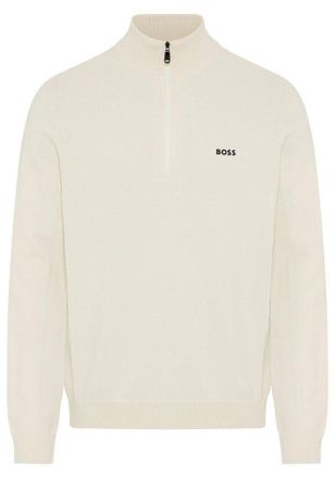 HUGO BOSS Strickpullover Stehkragen mit Rei&szlig;verschluss, Regular Fit