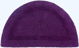 Homescapes Halbrunde Badematte lila, Premium Badvorleger 50x80 cm, Badteppich Baumwolle mit Wende-Design