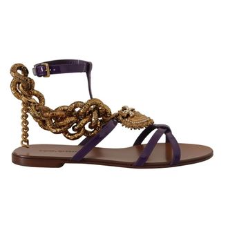 Dolce & Gabbana Devotion Flats Sandalen - - Shoes - Damen - Lila - 37 1/2 EU
