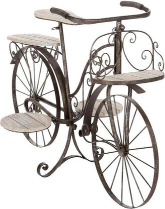 Atmosphera Atmosphera - Pflanzenständer Fahrrad - Metall und Holz - schwarz - H59 cm créateur dintérieur