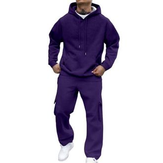 Generico Ensemble de Surv&ecirc;tement pour Homme avec Capuche et Pantalon de Jogging Ensemble de Surv&ecirc;tement Premium Ajustement L&acirc;che &Eacute;l&eacute;gant Ensemble Sportif Basiq